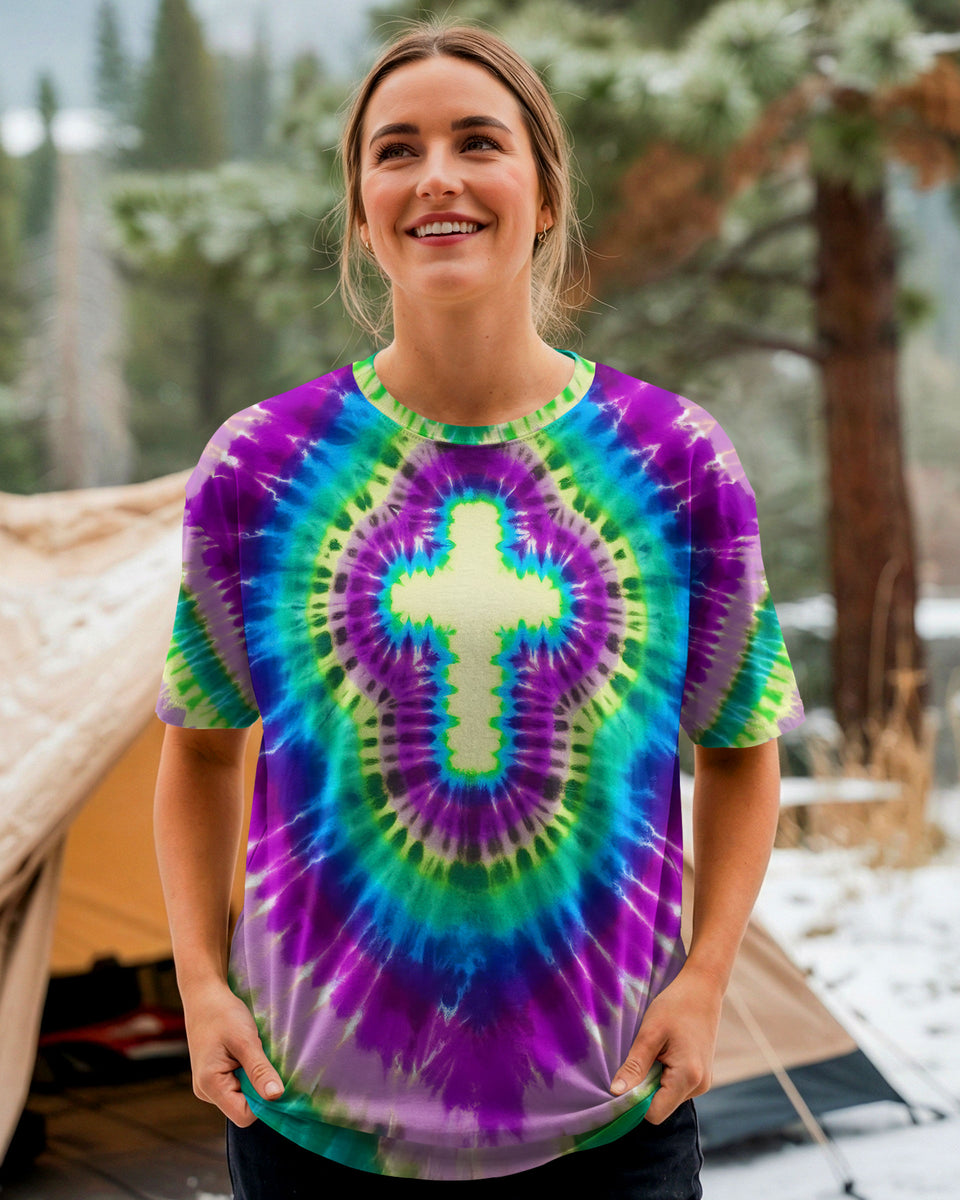 Cross Tie Dye Women's All Over Print Shirt - Tlnt1712251 – Faith Hope Love