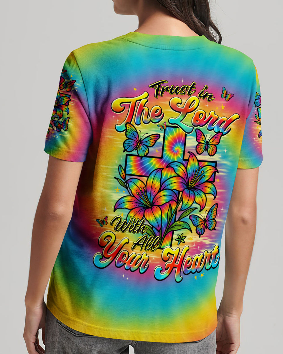 Trust In The Lord With All Your Heart Tie Dye Women's All Over Print S ...