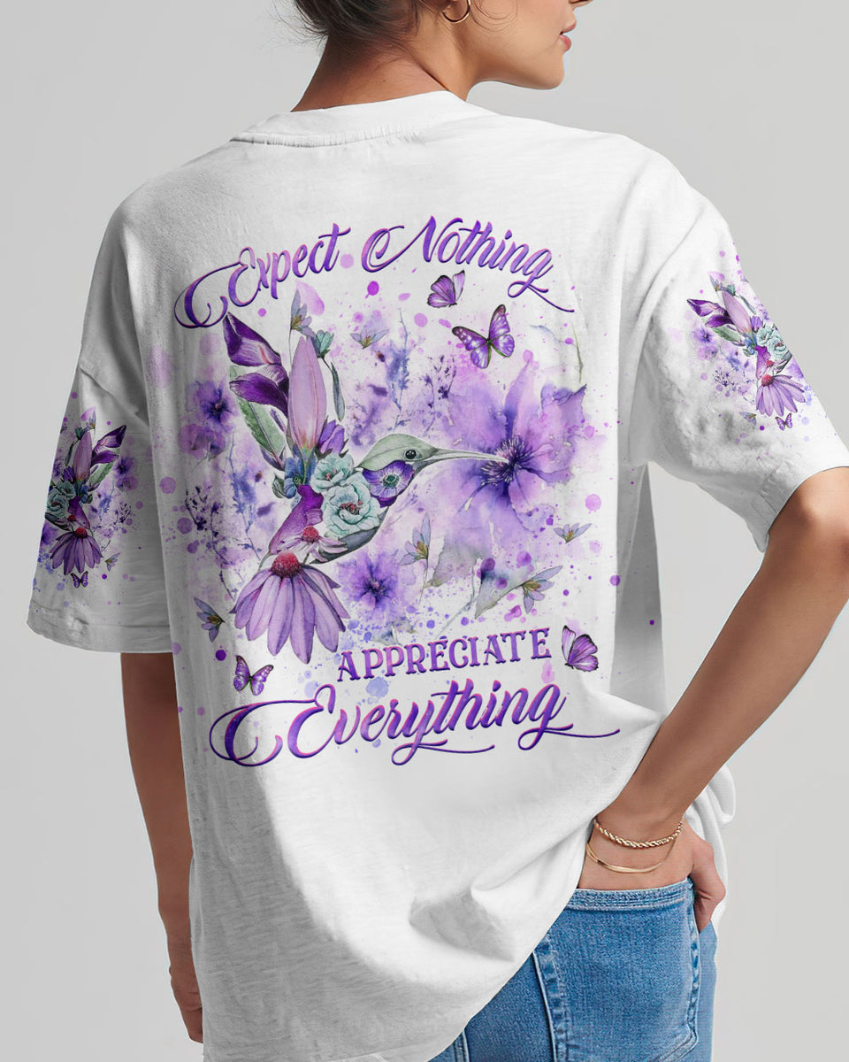 Expect Nothing Appreciate Everything Women's All Over Print Shirt - Yh ...