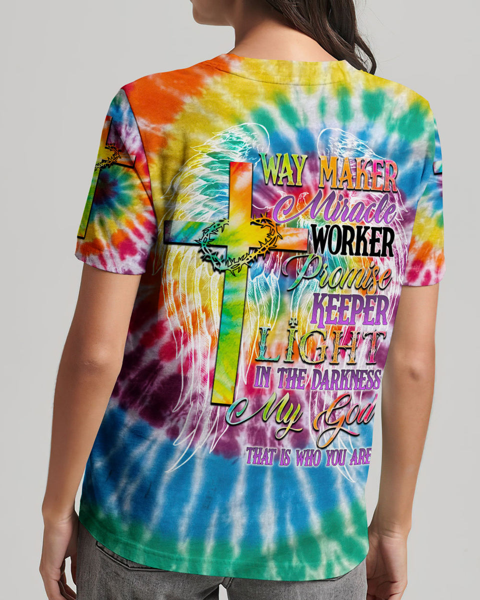 Promise Keeper Light In The Darkness Tie Dye Women's All Over Print Sh ...