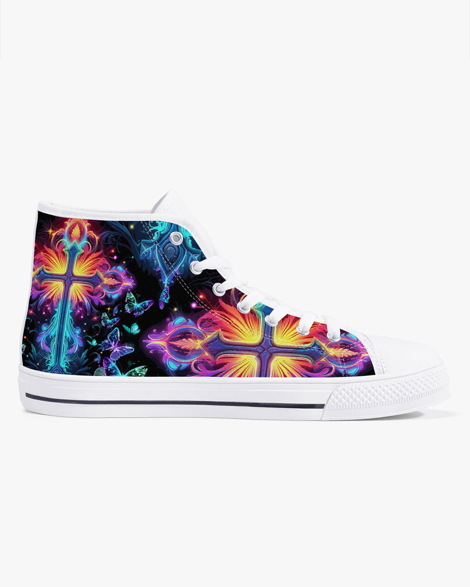 Faith Is Seeing Light With Your Heart High Top Canvas Shoes - Tytm3006 ...